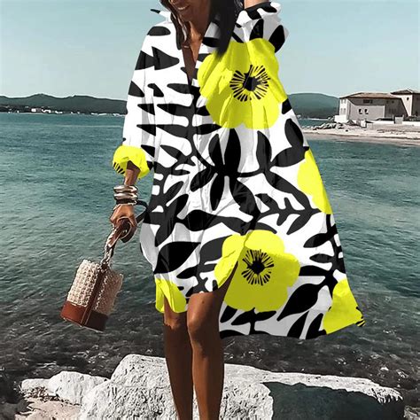 Модна жіноча блуза з принтом вільна святкова сорочка сукня з довгим рукавом — купити за