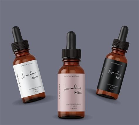 Editable Product Label Custom Label Template Stylish Dropper Essential Oil Label Design Diy