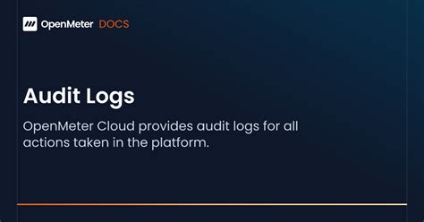 Audit Logs Openmeter
