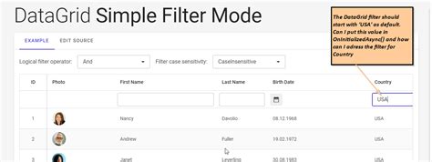 datagrid filter start with a default value blazor server radzen