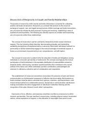 The Importance Of Reciprocity In Couple And Family Relationships Course Hero