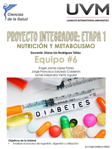 Actividad 6 Proyecto Integrador Equipo 6 NUTRICIN Y METABOLISMO