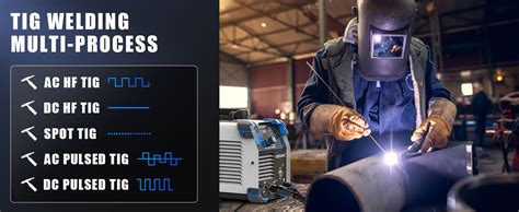 AZZUNO AC DC TIG Welder 200A With Pulse 110V 220V Aluminum TIG Welding