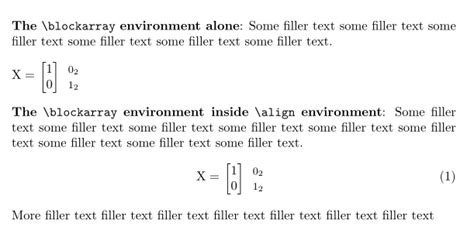 Vertical Spacing Blkarray Environment Inside Align Environment Tex