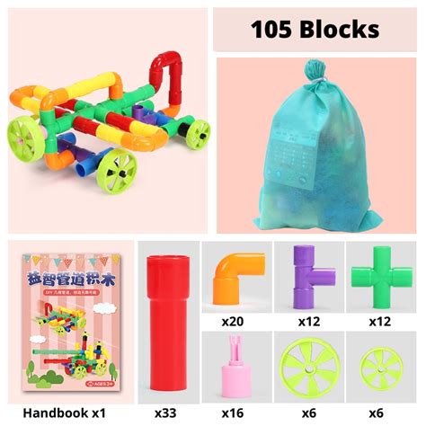 105176 Pcs Pipeline Building Blocks Construction Diy Assemble Toys
