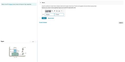 Solved Blocks A And B In Figure 1 Have A Mass Of 90 Kg