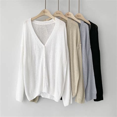 메일리 주문폭주💚여리여리🌱 시스루 썸머 오버핏 박시 커버업 부클 그물 긴팔 여름 롱 하프 니트 가디건