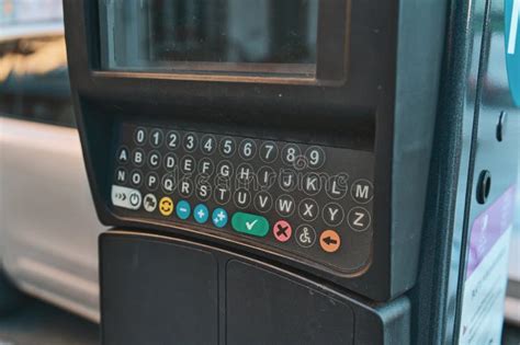 18 2 2025 Prague Public Transport Ticket Machine Keypad Close Up Editorial Stock Image Image