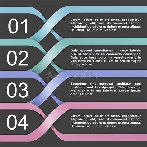 Design Template With Four Elements Stock Vector Illustration Of