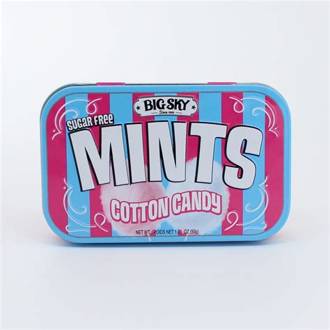 Big Sky Cotton Candy Mints In Keepsake Tin Sugar Free Vanilla Flavored Allergen Free 50