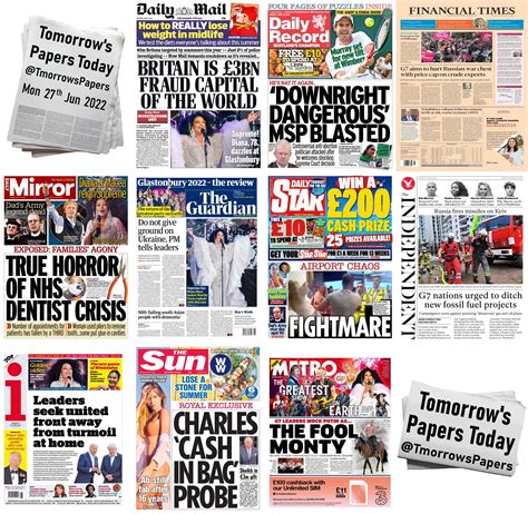 Tomorrows Papers Today On Twitter Summary Of Mondays Front Pages 27