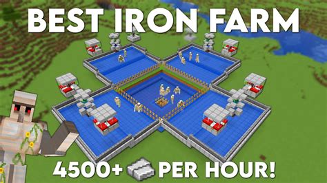 Minecraft Best Iron Farm 120 Iron Farm Tutorial Youtube