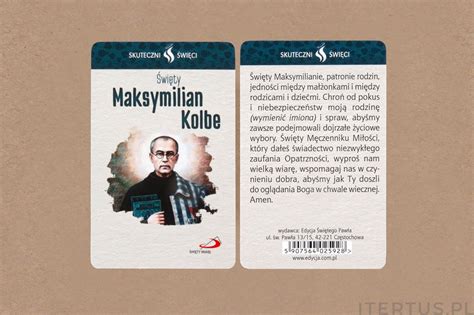 Święty Maksymilian Kolbe Karta Skuteczni Święci Itertus