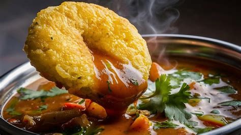 Premium Photo Idli Vada With Sambar Pr Sambhar Also Called Medu Wada