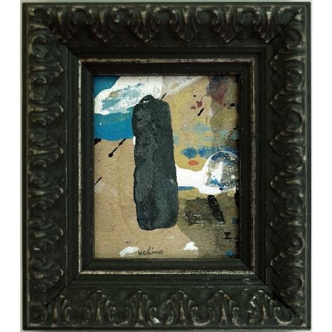 「無題」 段ボールにアクリル 現代美術 コンテンポラリーアート 絵画 抽象画 ミニ額 フレーム 内野隆文 Takafumiuchino