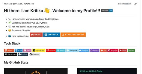 create a github profile readme md with widgets devdojo
