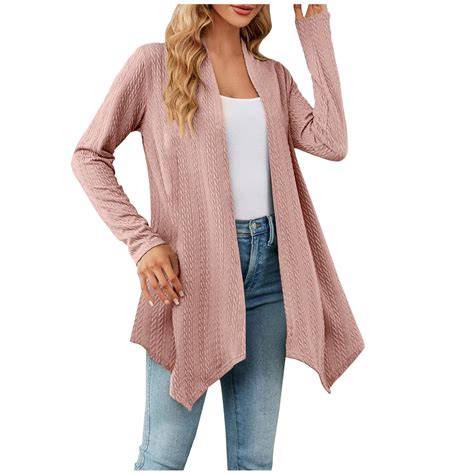 Atoysoy Long Sleeve Tops Trench Coats Loose Midi Jackets For Women Open
