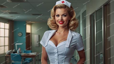 Nostalgic 1950s Hospital Pin Up Nurse Image 4080 X 2304 Px