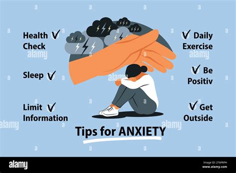 Tips For Anxiety Management Infographic Woman With Anxiety Mood