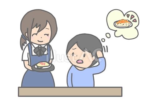 注文と違う料理が出てきて困る男性イラスト No 23850834｜無料イラスト・フリー素材なら「イラストac」
