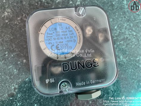 LGW 10 A4(lgw 10 a4)|Dungs Pressure Switch - บริษัท เอดีดี เฟอร์เนส จำกัด