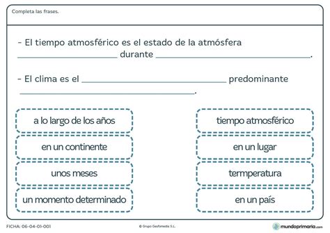 Actividades Sobre El Clima 4 Primaria