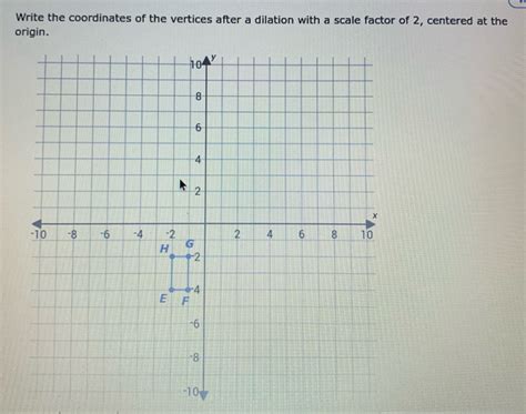 Solved Write The Coordinates Of The Vertices After A Dilation With A Scale Factor Of 2