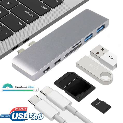 In Usb C Hub Dual Type C Multiport Card Reader Hdmi Adapter Wood Factory Furniture