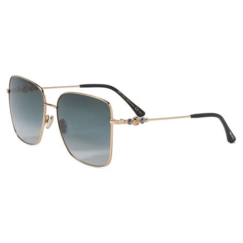 Jimmy Choo Julieka Black Square Frame Sunglasses With Jc Emblem And