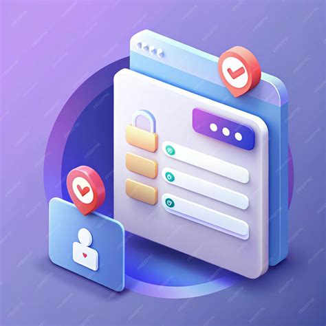 3d Account Login And Password Form Page Illustration User Authorization
