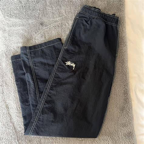 Stussy nylon beach pants - size small - 9/10... - Depop
