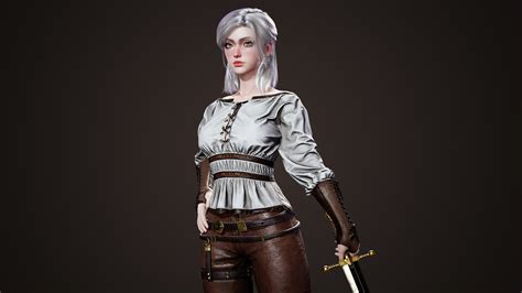Artstation Medieval Girl Game Ready Game Assets