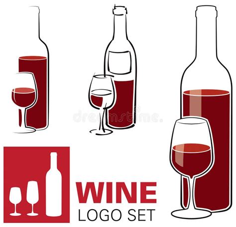 Het Embleem Van De Wijn En Van Het Glas Vector Illustratie