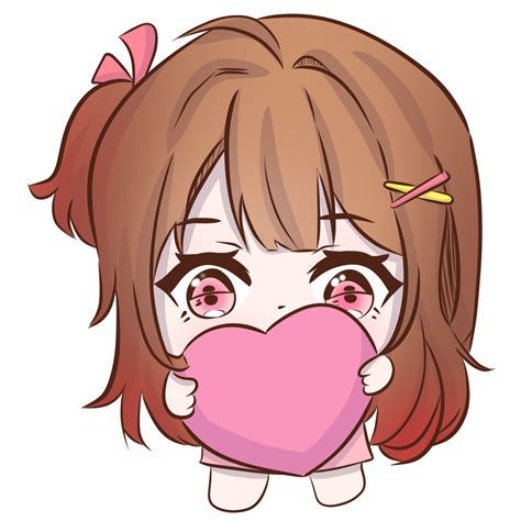 Anime Girl Holding A Heart 35196142 Png