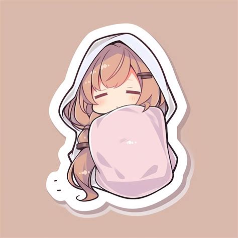 Premium Ai Image Kawaii Sleepy Blanket Girl Chibi Anime Vector Art
