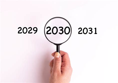 Eine Kreidetafel Zeigt Den Text 2030 Ziele Auf Englisch Mit Einer Korkwand Im Hintergrund