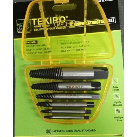 Jual Tekiro Screw Extractor Set 6 Pcs Tap Balik Set Tekiro Japan Shopee Indonesia
