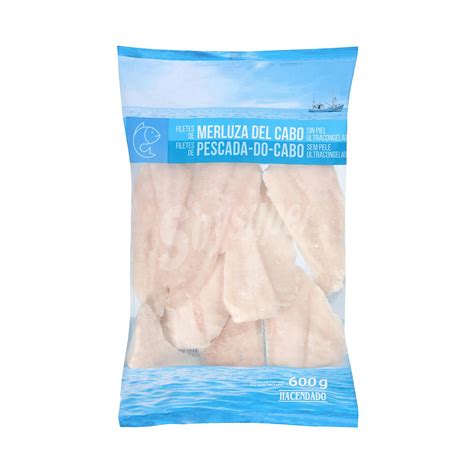 Hacendado Merluza Congelada Filete Sin Piel Del Cabo Paquete 600 G