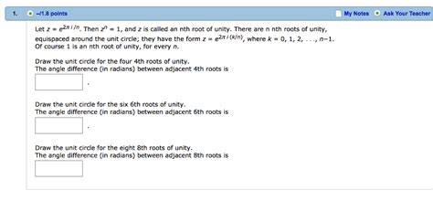 solved 1 11 8 points my notes ask your teacher let z