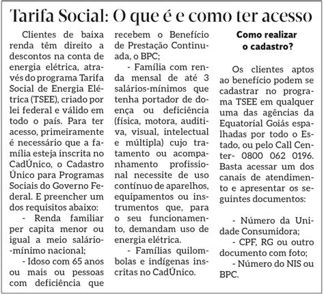 Tarifa Social De Energia Elétrica Saiba Sobre Os Seus Direitos Contexto