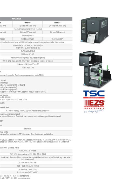 Tsc Mh 340 T Barcpde Label Printer Max Print Width 4 Inches Resolution 300 Dpi 12 Dots Mm