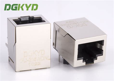 Shielded Right Angle Magnetics Rj45 Connector Communication Female