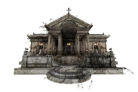 Stone Building Fantasy Architecture With Portal 3d Illustration 3d