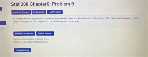 solved stat 200 chapter6 problem 9 previous problem problem