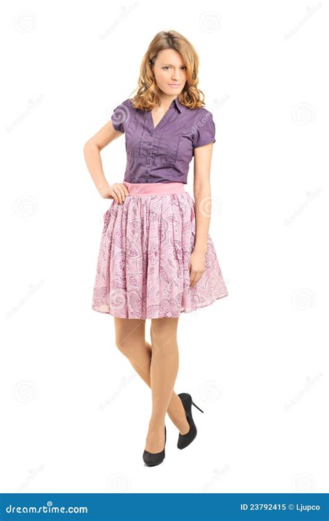 Full Length Portrait Of A Seductive Female Posing Stock Image Image