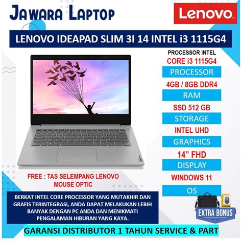 Jual Leptop Lenovo Ideapad Slim I Intel Core I G Ssd Fhd Windows Grey Free Mouse