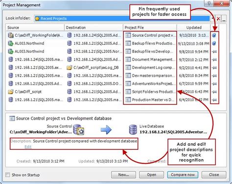 Repeatable Sessions Save Your Options To A Project To Re Load Them Instantly Sqlserver
