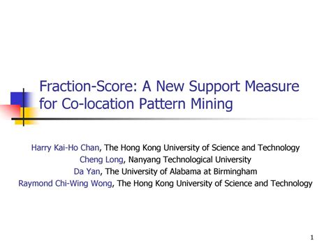 fraction score a new support measure for co location pattern mining