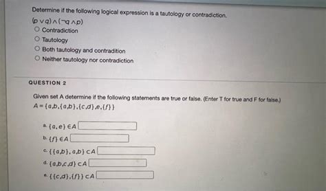 Solved Determine If The Following Logical Expression Is A Chegg