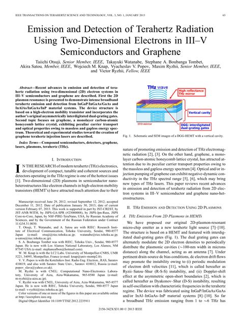 Pdf Emission And Detection Of Terahertz Radiation Using Two Dimensional Electrons In Iii V